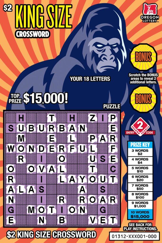 King Size Crossword – Lottery Scratch Tickets | Oregon Lottery