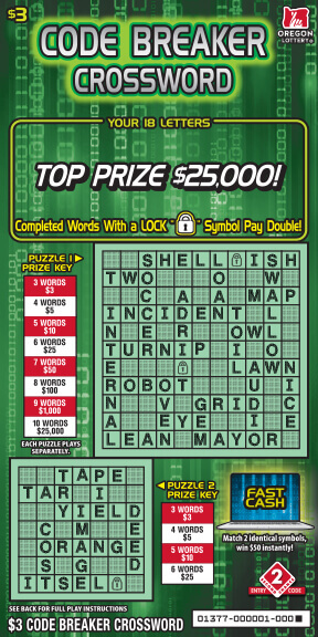 Code Breaker Crossword – Lottery Scratch Tickets | Oregon Lottery